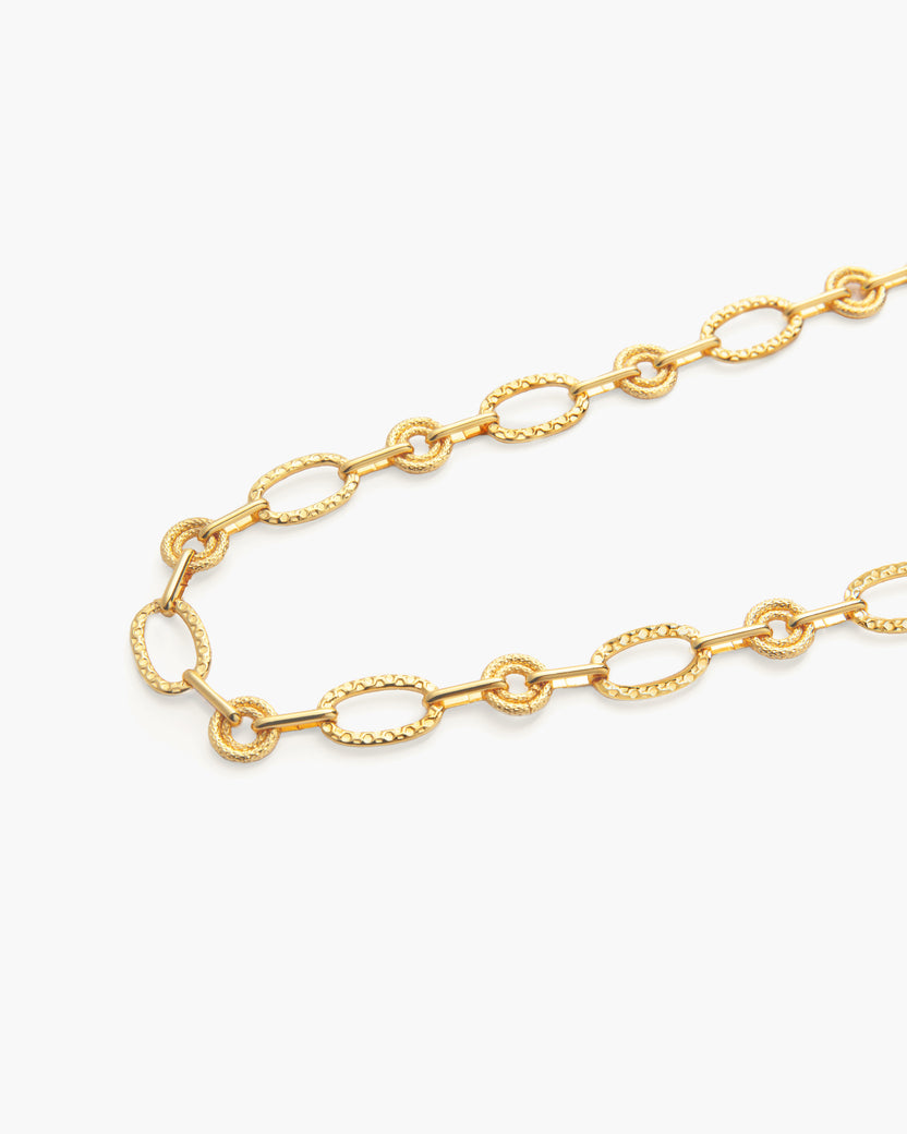 Homepage / Shop / Textured Circle Link Necklace