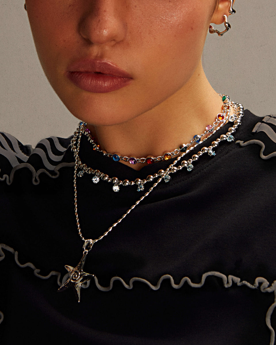 Infinity Choker Necklace in Silver | En Route Jewelry